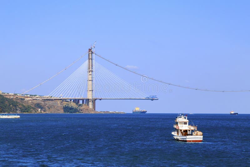 Bridge Under Construction, Istanbul, Turkey Stock Image - Image of ...