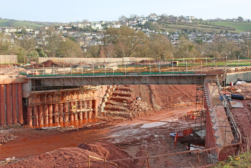 Bridge under construction stock image. Image of steel - 103988707