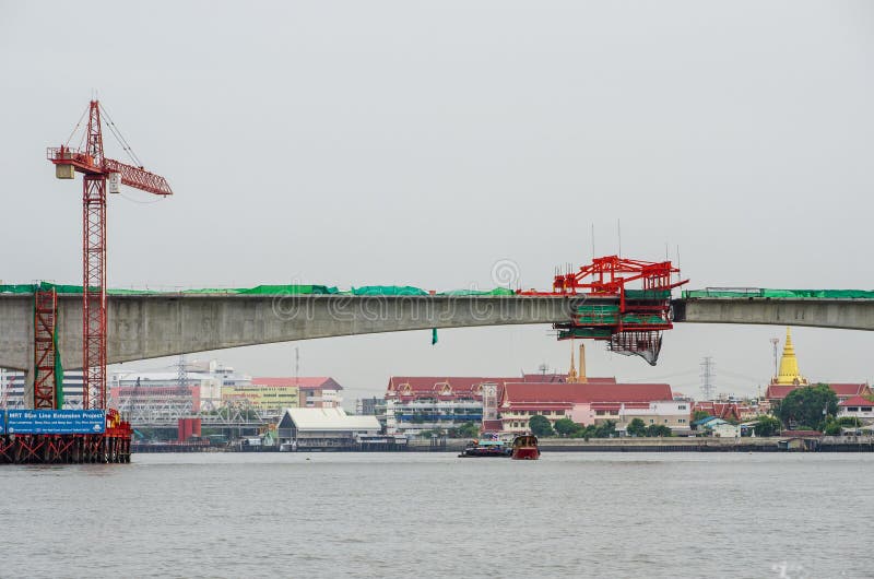 Bridge under construction editorial stock photo. Image of built - 42751273
