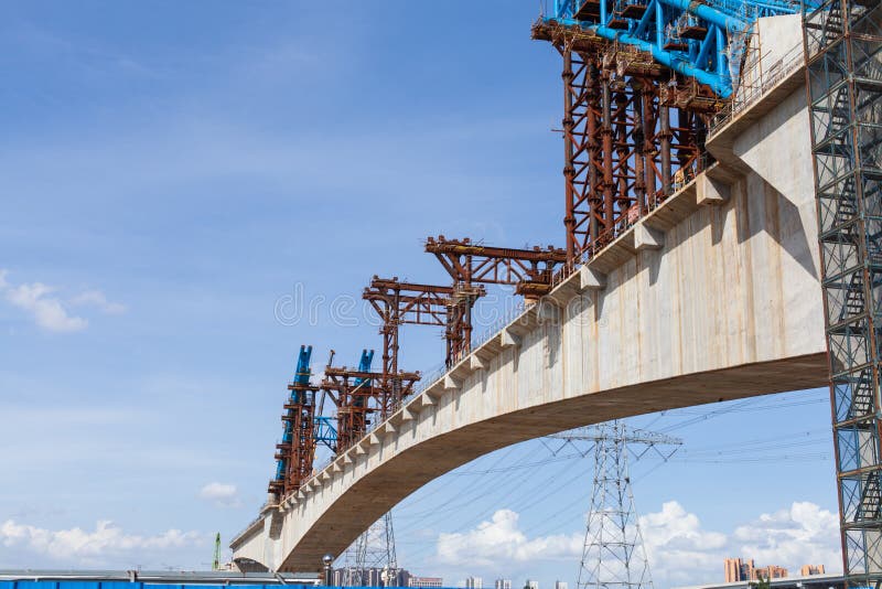 Bridge Under Construction, Transport Concept Stock Image - Image of ...