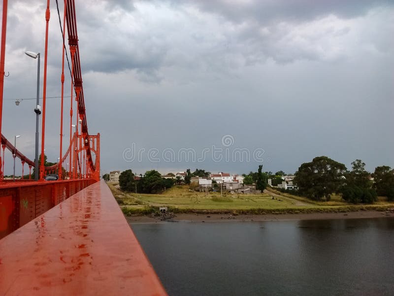 Bridge under the rain editorial photo. Image of steel - 129701776