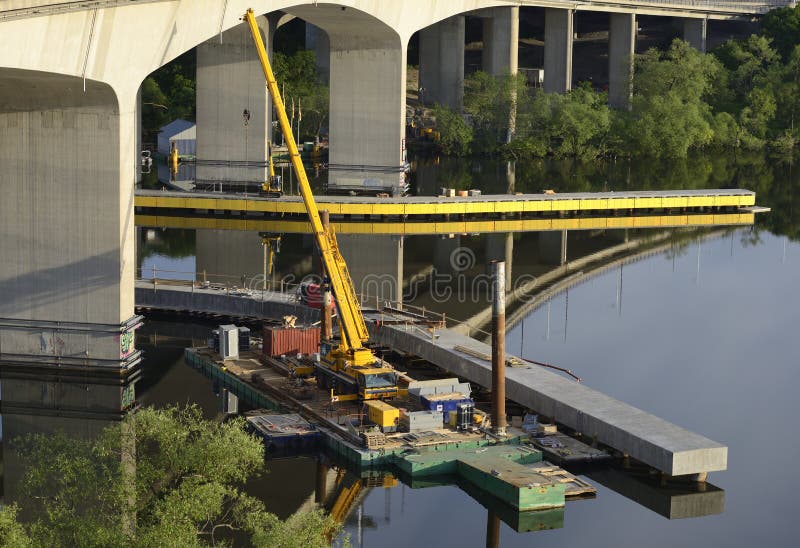 Bridge Under Reconstruction Stock Image - Image of concrete, metal ...