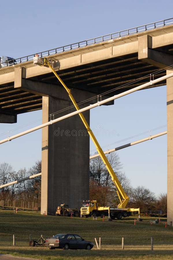 Bridge under repairs stock photo. Image of working, denmark - 12321220