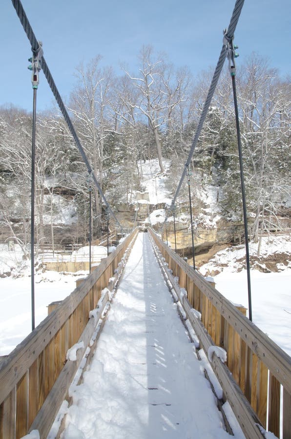 Bridge under snow stock image. Image of suspension, nature - 56943231