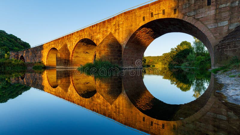 Bridge of Unity in Vacha Germany Stock Image - Image of outdoors, river ...