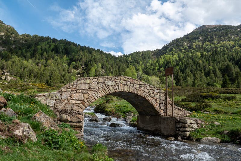 Bridge the Vall De Incles in Andorra in Spring 2022 Stock Photo - Image ...