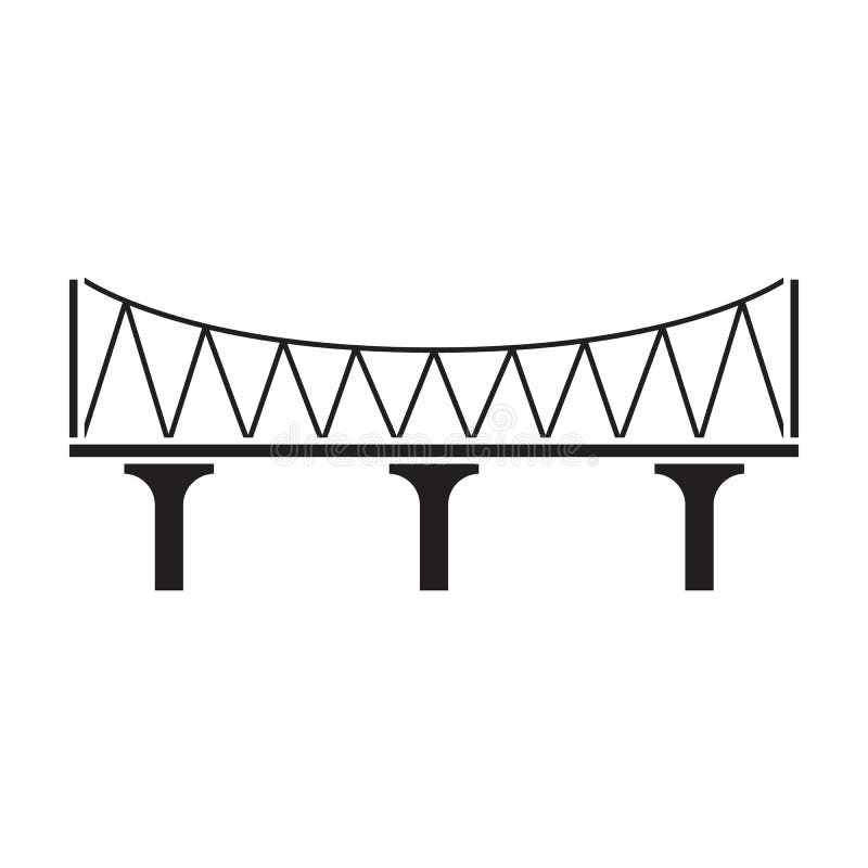Bridge Vector Icon.Black Vector Icon Isolated on White Background ...