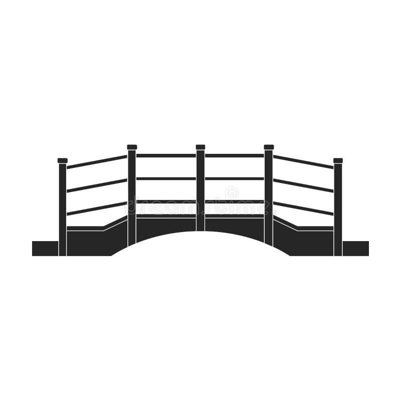 Bridge Vector Icon.Black Vector Icon Isolated on White Background ...