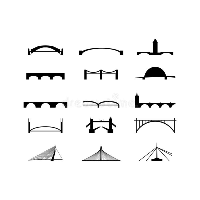 Bridge Vector Icon Collection for Web Design, Infographics Stock ...