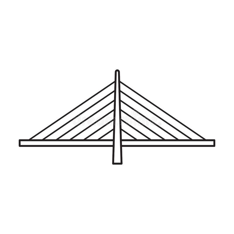 Bridge Vector Icon.Outline Vector Icon Isolated on White Background ...