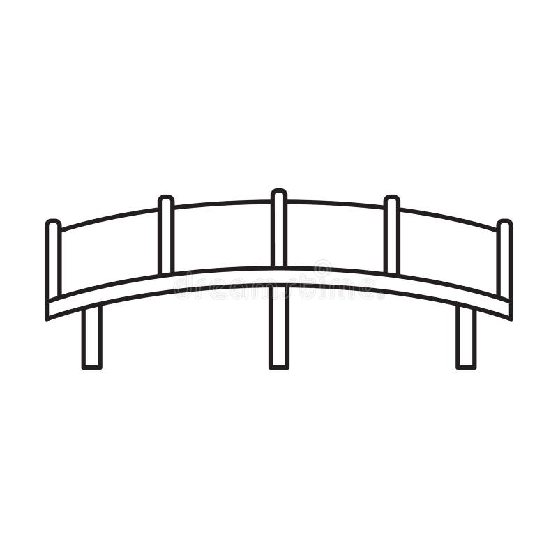 Bridge Vector Icon.Outline Vector Icon Isolated on White Background ...