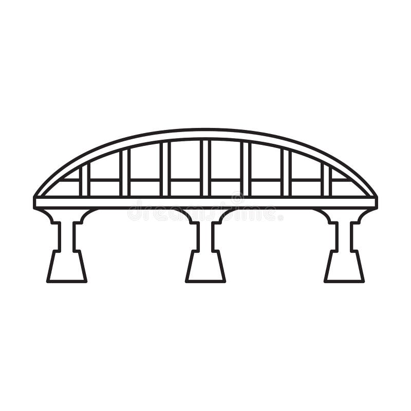 Bridge Vector Icon.Outline Vector Icon Isolated on White Background ...