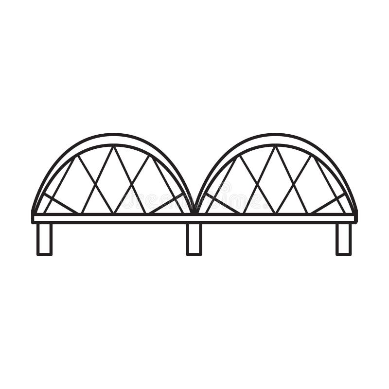 Bridge Vector Icon.Outline Vector Icon Isolated on White Background ...