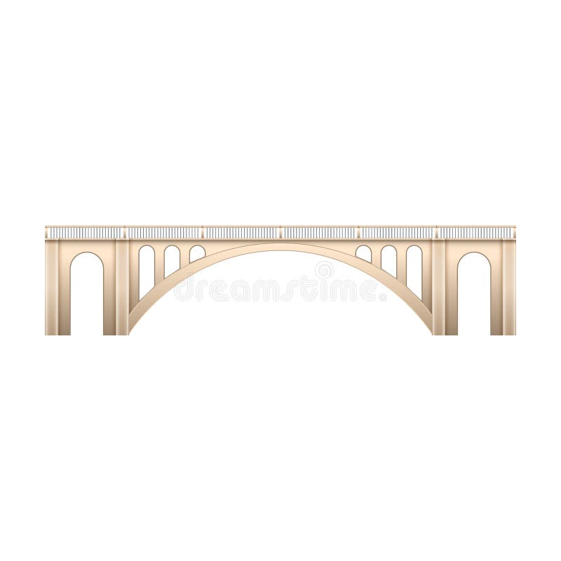 Bridge Vector Icon.Realistic Vector Icon Isolated on White Background ...