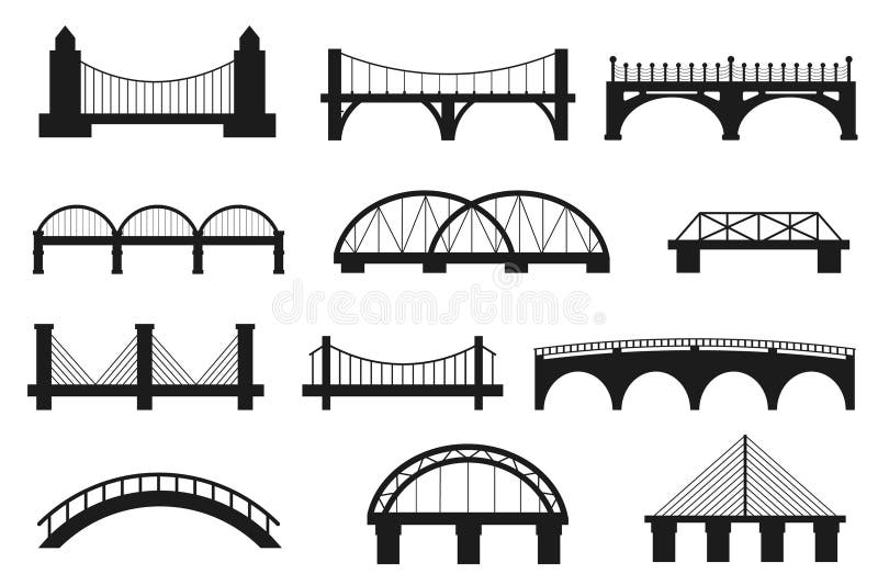 Bridge vector icon set stock vector. Illustration of highway - 269683221