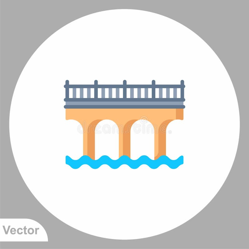 Bridge Vector Icon Sign Symbol Stock Vector - Illustration of gate ...