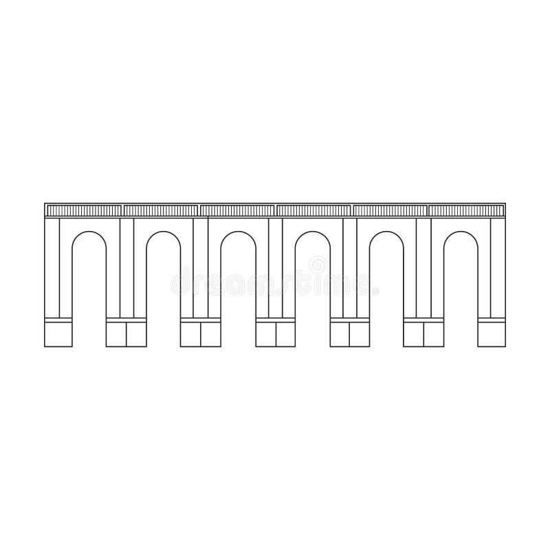 Bridge Vector Iconz Outline Vector Icon Isolated on White Background ...