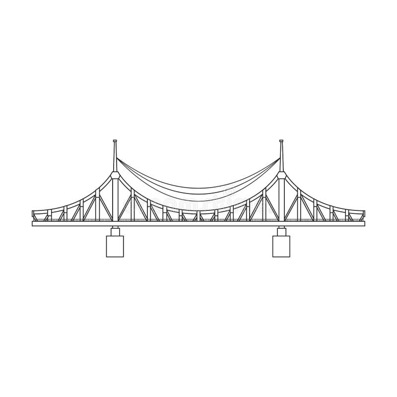 Bridge Vector Iconz Outline Vector Icon Isolated on White Background ...
