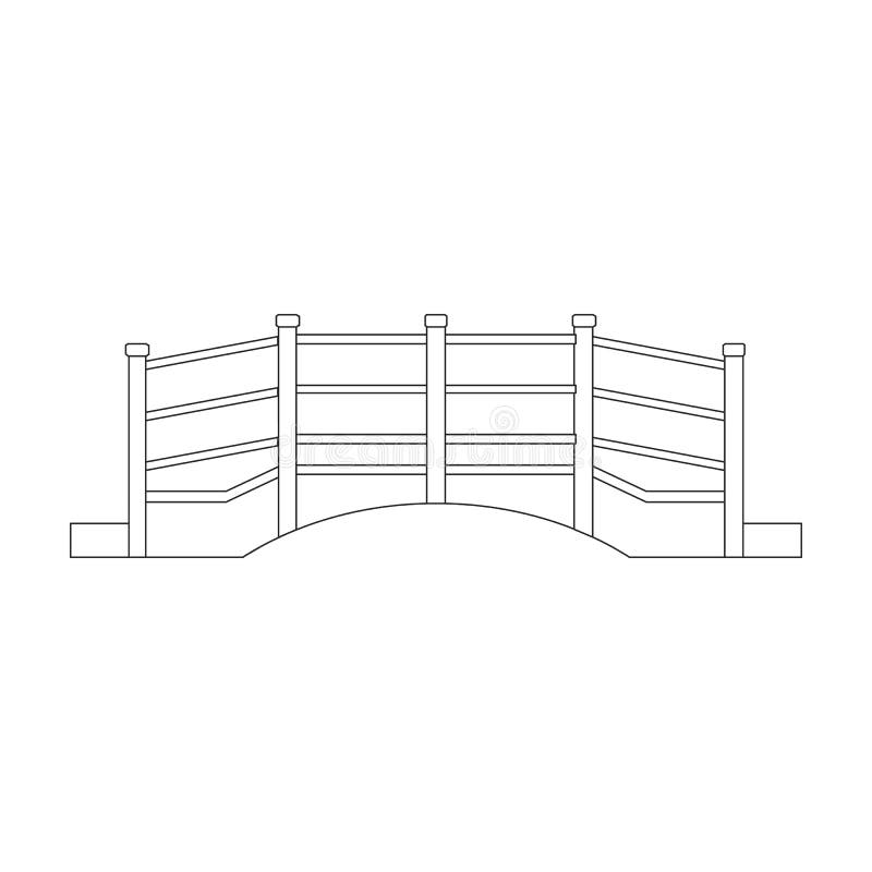 Bridge Vector Iconz Outline Vector Icon Isolated on White Background ...