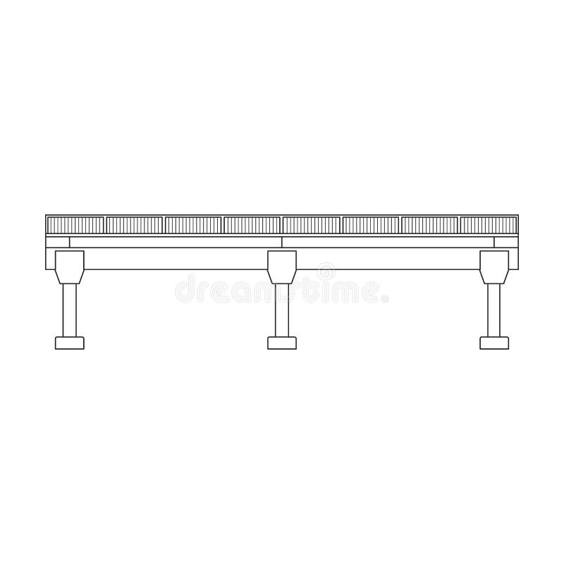 Bridge Vector Iconz Outline Vector Icon Isolated on White Background ...