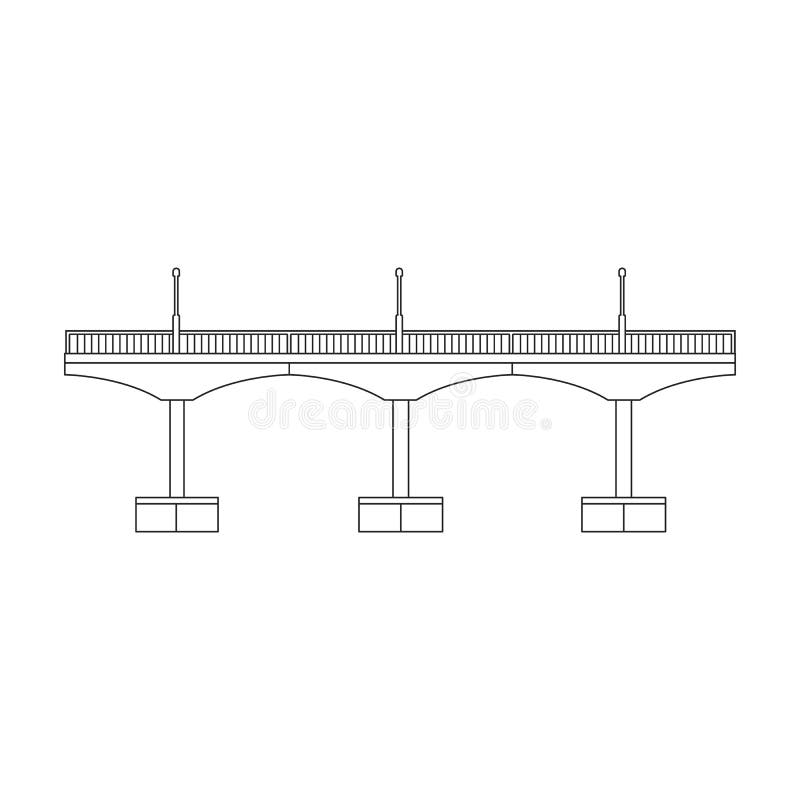 Bridge Vector Iconz Outline Vector Icon Isolated on White Background ...