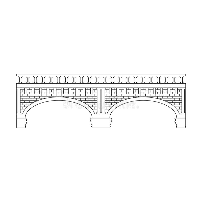 Bridge Vector Iconz Outline Vector Icon Isolated on White Background ...