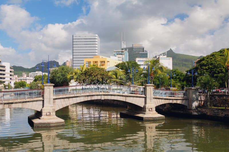 Bridge Via Channel. Port Louis, Mauritius Stock Photo - Image of urban ...