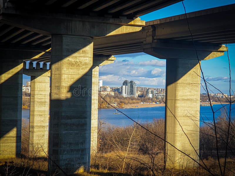 Bridge visual landscape. stock photo. Image of bridge - 173213940