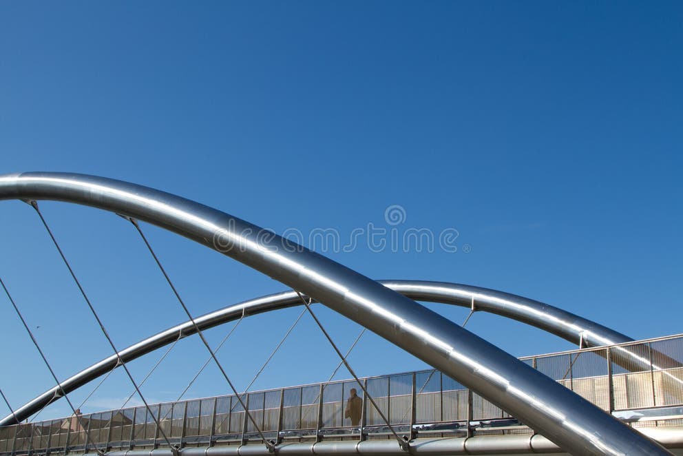 Bridge walker. stock photo. Image of path, blue, steel - 24636808