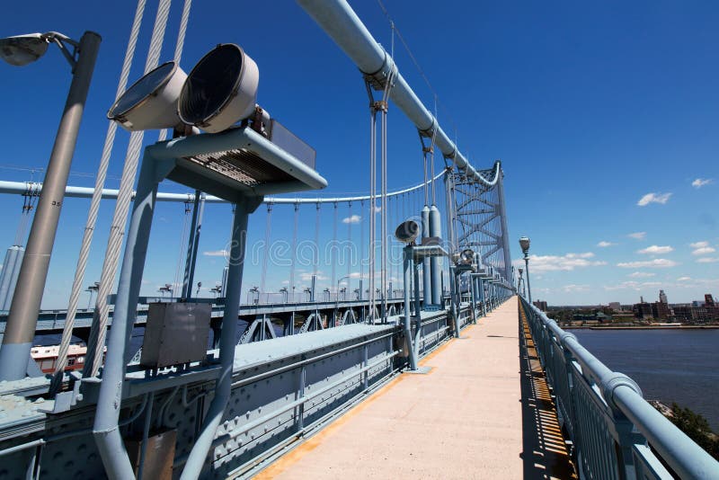 Bridge Walkway Over a River Stock Photo - Image of railing, suspension ...