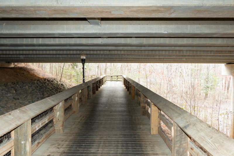 A Bridge with a Walkway Underneath it Stock Image - Image of europe ...