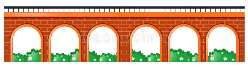 Bridge and wall design stock illustration. Illustration of construction ...