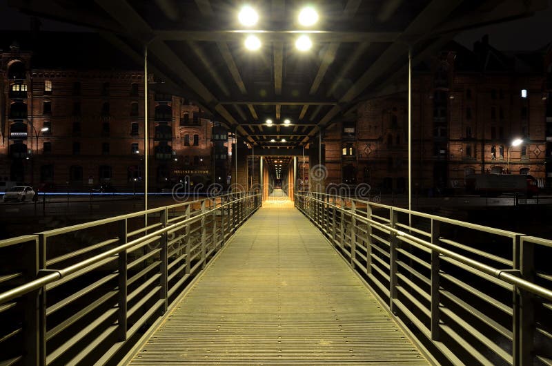Bridge in Warehouse District in Hamburg City Editorial Image - Image of ...