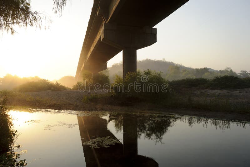 Bridge Water stock photo. Image of bank, dawn, structure - 74391292