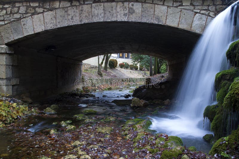 Bridge with waterfall stock photo. Image of viaduct, fall - 45668422