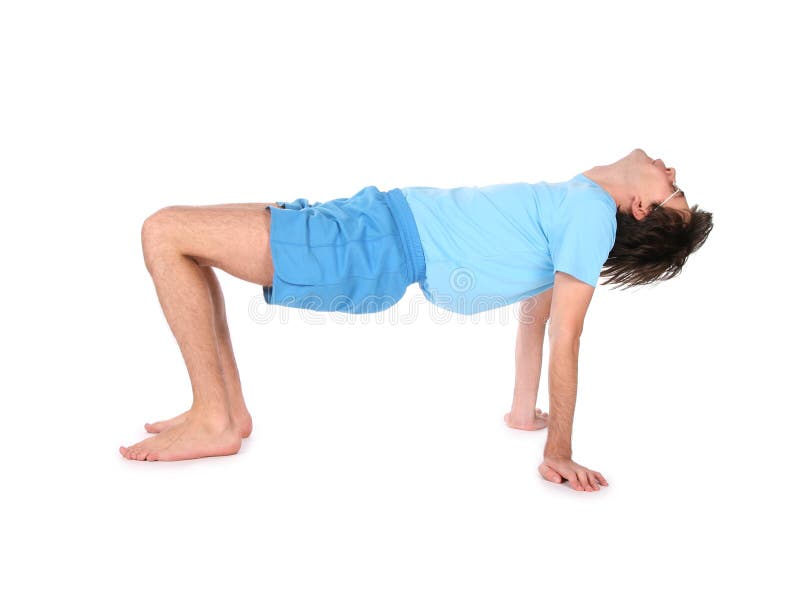 Bridge yoga man stock photo. Image of build, health, exercising - 3821548