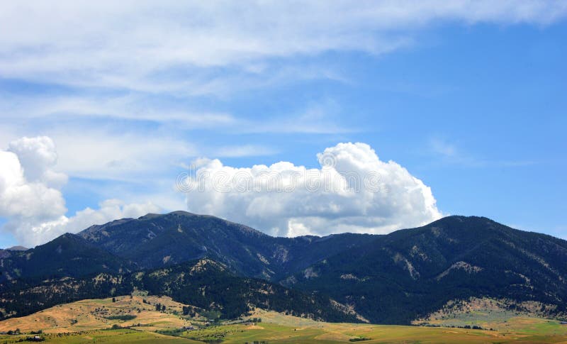 Bridger Mountain Range stock image. Image of clouds, bridger - 76473345