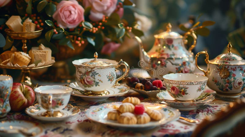 Bridgerton tea party stock photo. Image of modern, macro - 322272586
