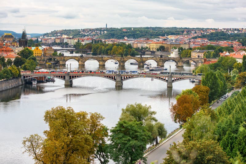 Bridges, Autumn in Prague, Czech Republic. Editorial Stock Image ...