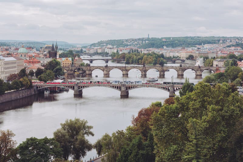 Bridges, Autumn in Prague, Czech Republic. Editorial Photo - Image of ...