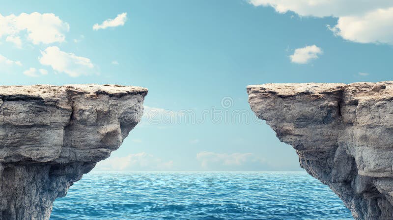 Bridges Connecting Two Cliffs Symbolize Mediation and Unity Over Water ...