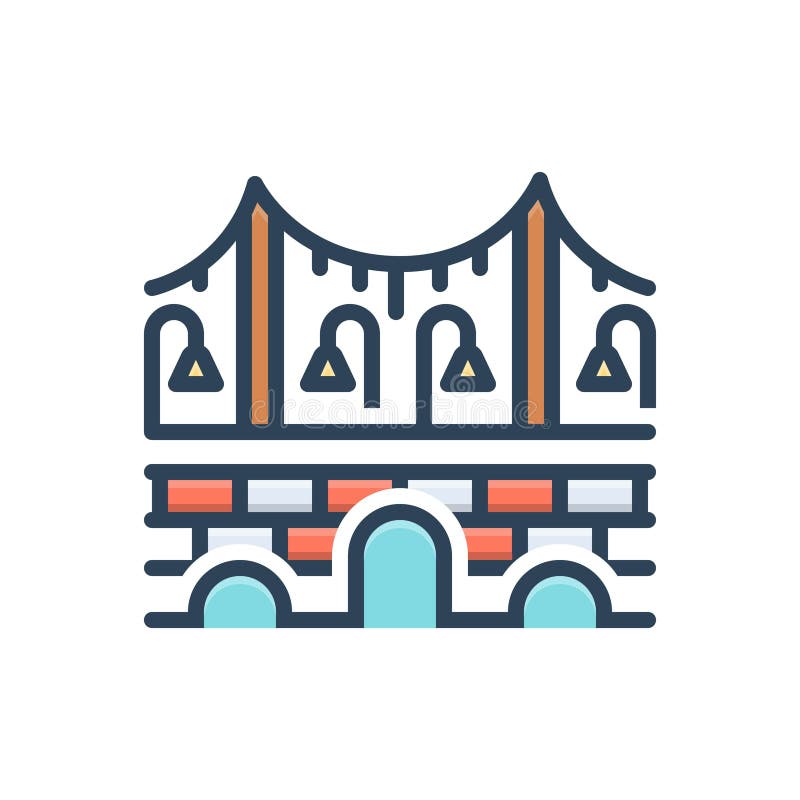 Color Illustration Icon for Bridges, Viaduct and Street Stock ...