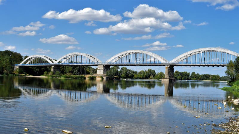 Bridges and the Loire River Stock Image - Image of architecture ...