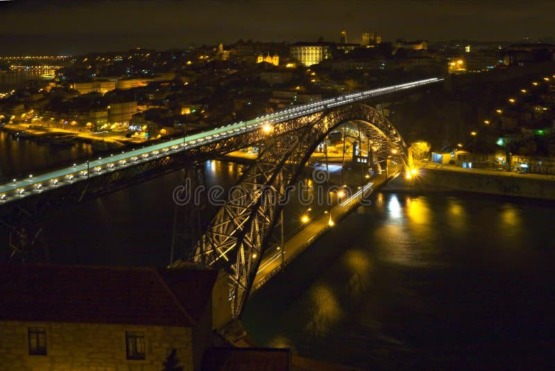 Bridges at night stock image. Image of dark, illumination - 1398857