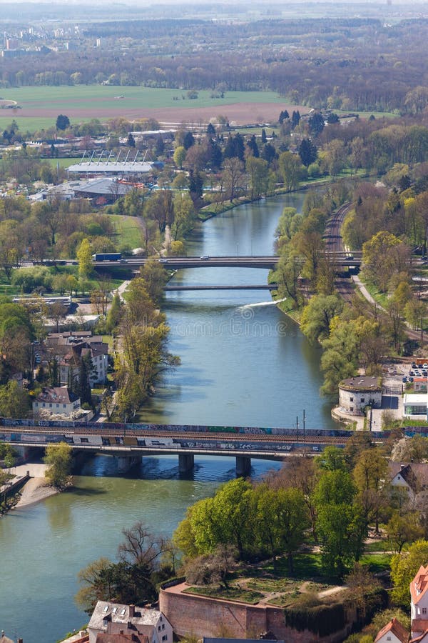The Bridges Over the Danube River in Downtown Ulm, Germany Editorial ...