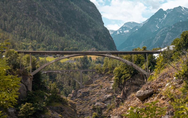 Bridges Over Gorge. Stunning Scenery, Majestic Mountains and Forest ...