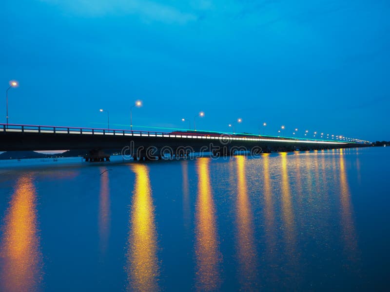 Bridges and Reflections from the Light on the Water Surface Stock Image ...