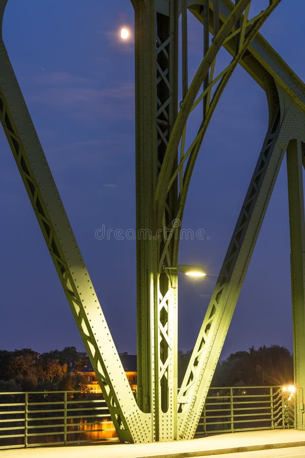 Bridges strut and moon stock photo. Image of illumination - 56196158