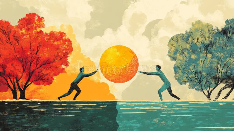 Bridging the Divide: Conceptual Illustration Stock Illustration ...