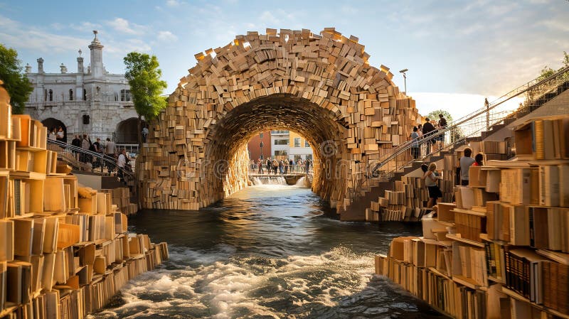 Bridging Wisdom: a Knowledge Bridge Crafted from Books Stock ...